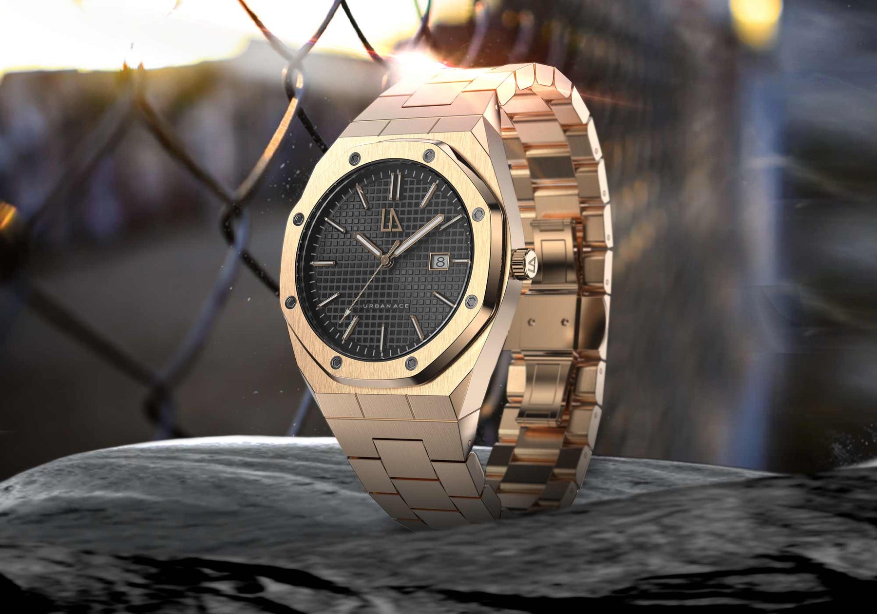 Nemesis - Rosé Gold | Horloge rosé goud zwart – Urban Ace