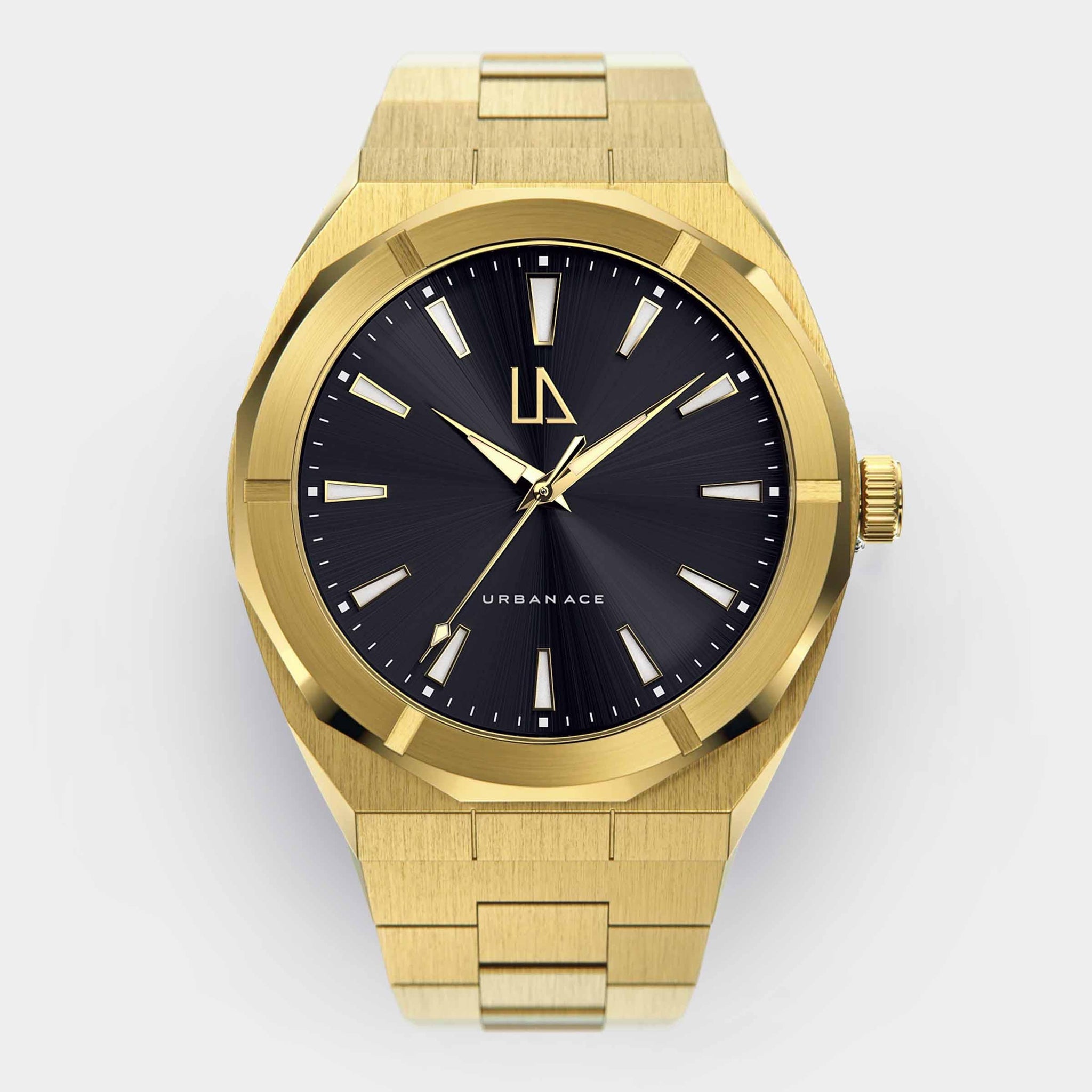 Maverick Gold - Gouden horloge met zwart – Urban Ace
